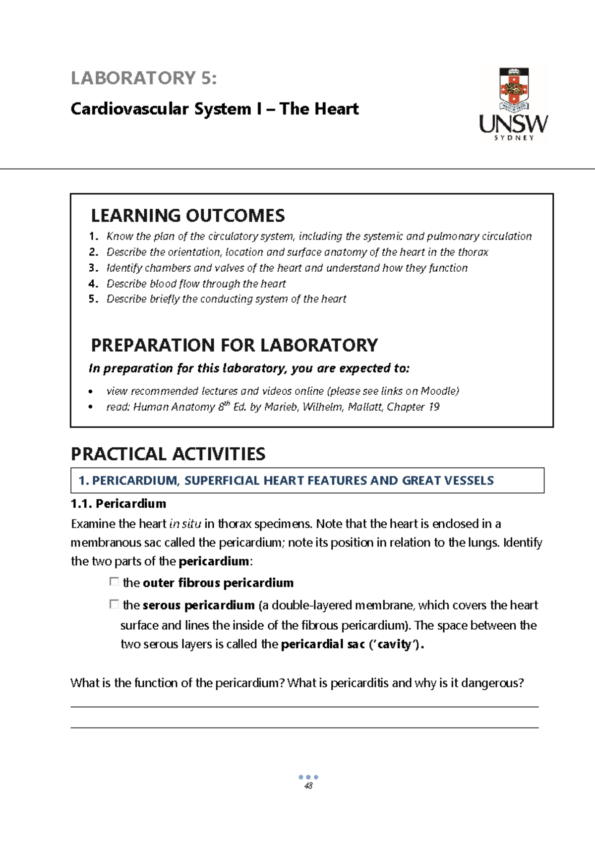 Lab 5 and 6 - Cardiovascular system - LABORATORY 5: Cardiovascular ...