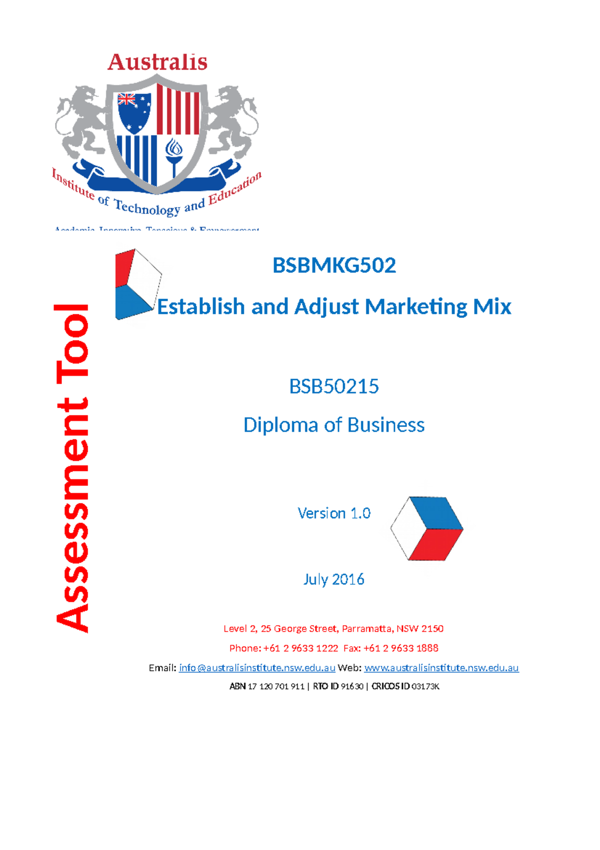 Bsbmkg 502 Business Assessment Final - Assessment Tool BSBMKG Establish ...