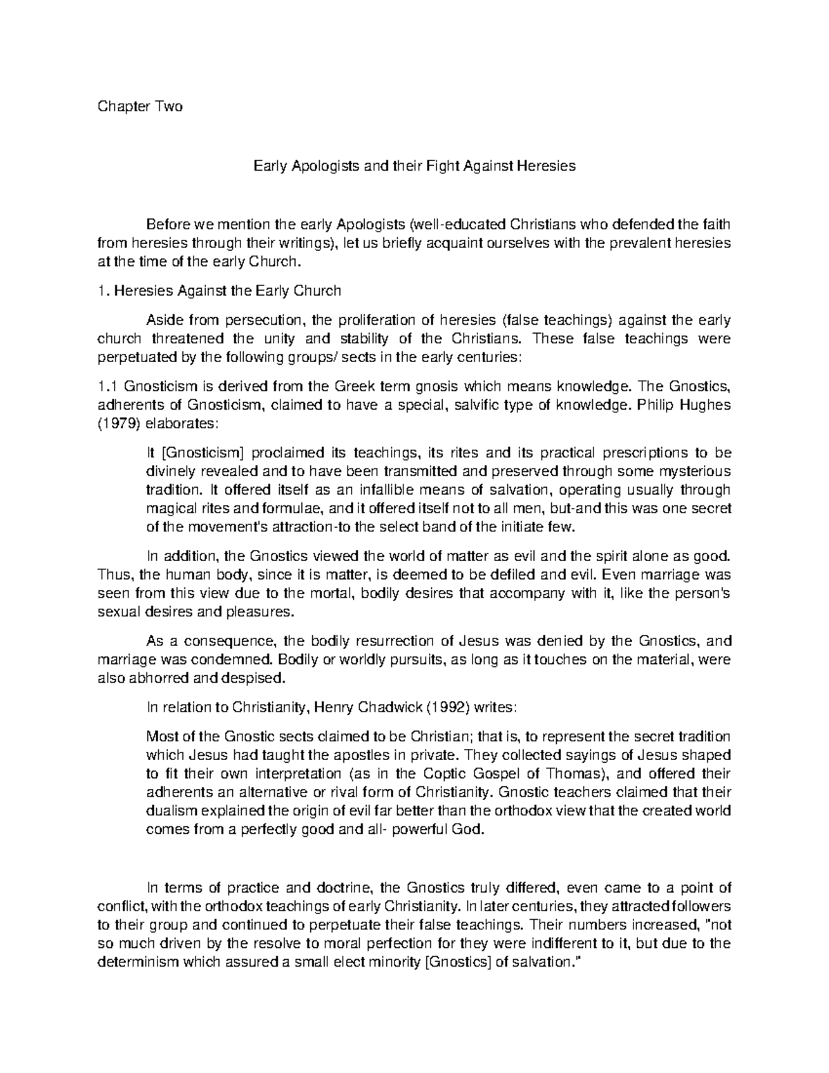 Chapter-Two - NQPQP - Chapter Two Early Apologists and their Fight ...