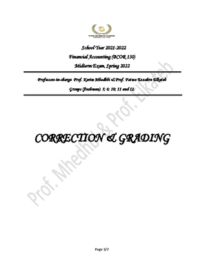 Corr TUT 5 - correction of chapter 5 - TUTORIAL 5 CHAPTER 5 Cost-Volume ...