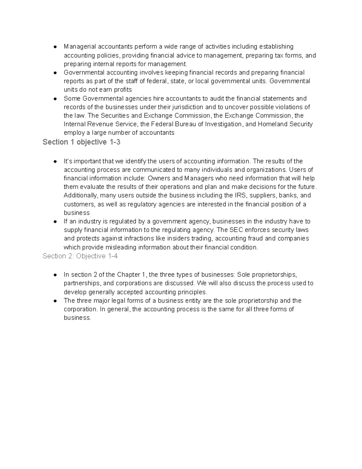 ACNT 1303-Introduction to Accounting note 2 - Managerial accountants ...