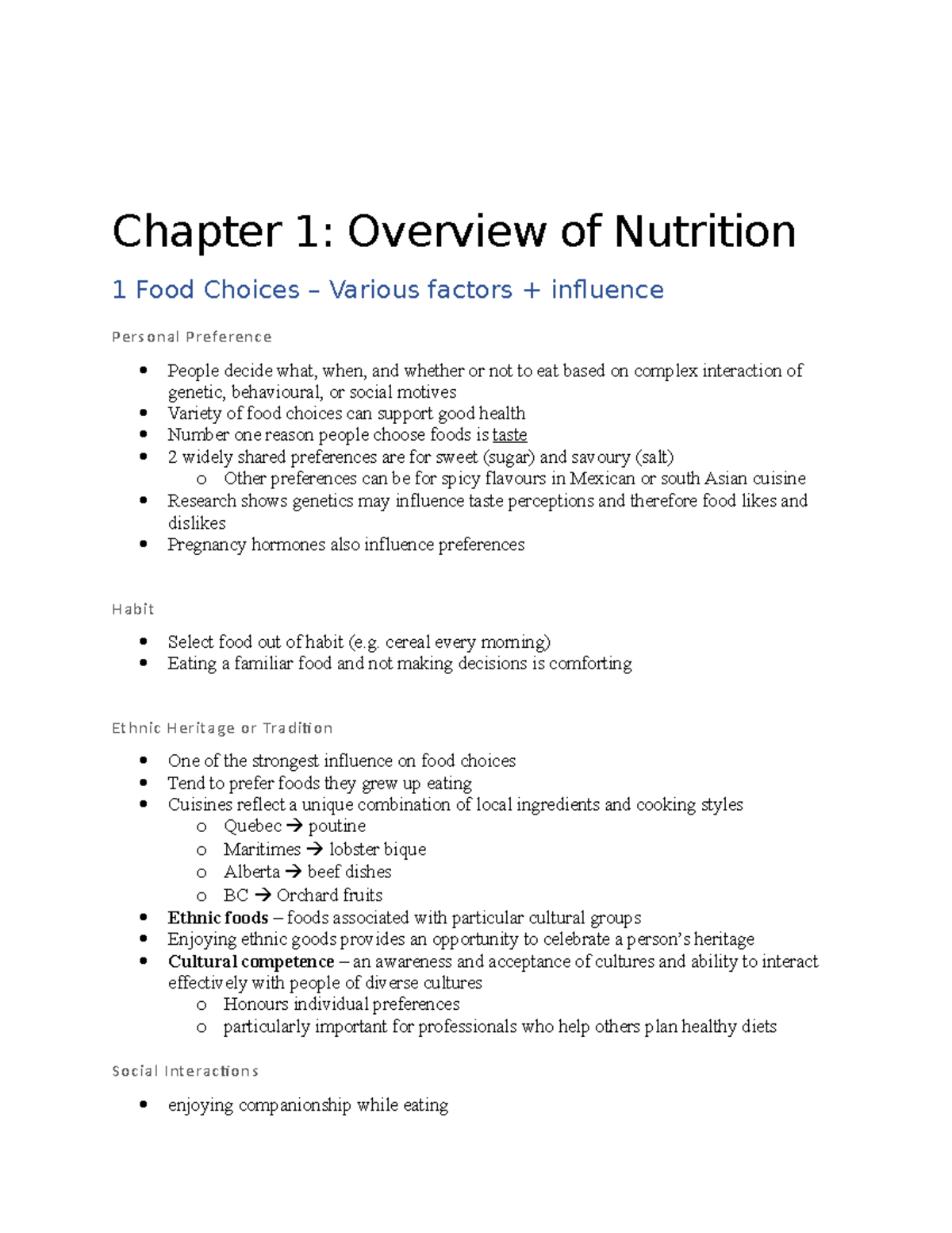 Foodnutr 2070 - Brescia - Chapter 1: Overview of Nutrition 1 Food ...