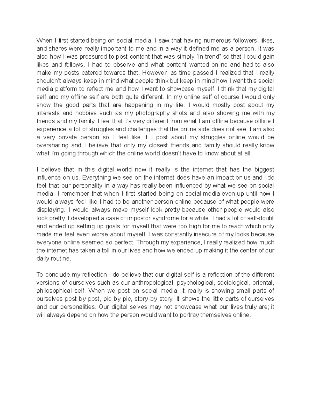 Geuself Digital SELF Reflection - When I first started being on social ...