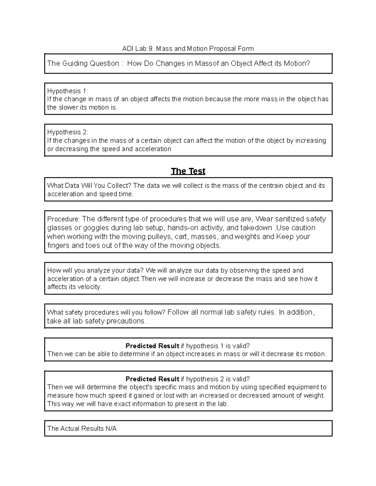 Parfaite Copy of ADI Lab Mass and Motion Proposal Form - ADI Lab 9 ...
