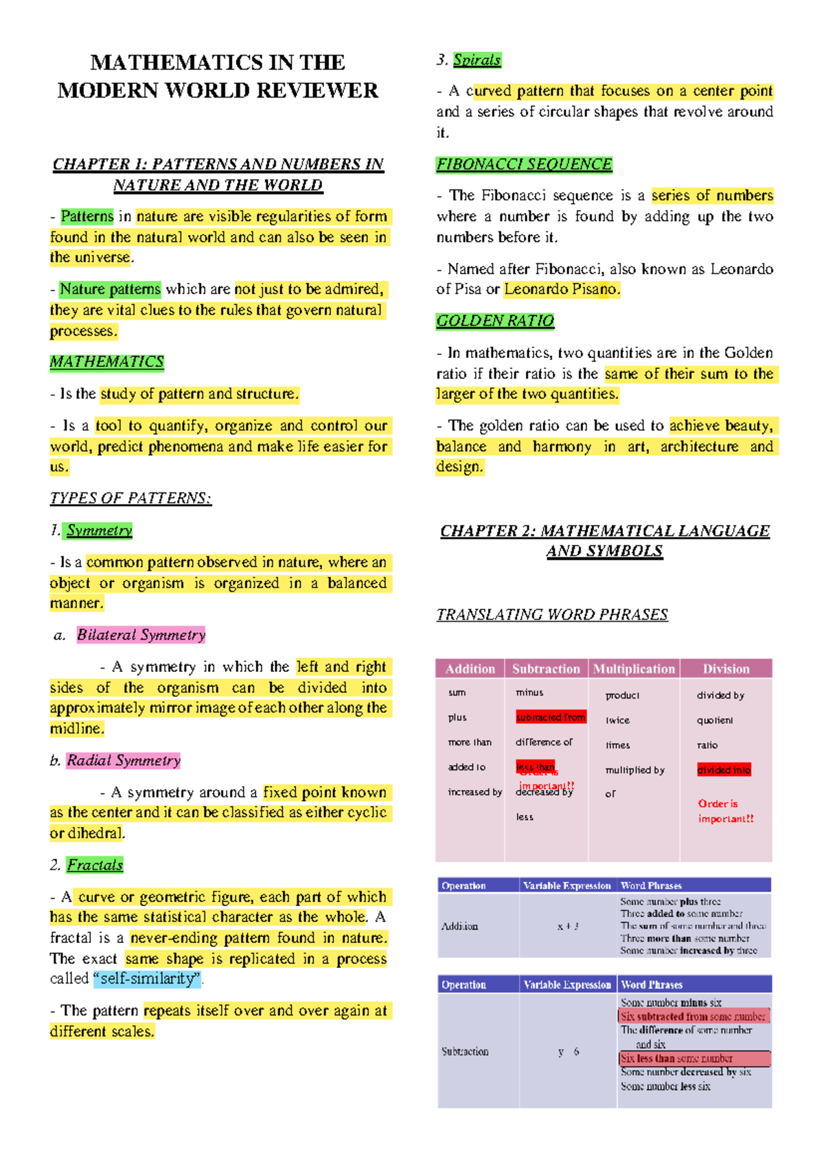 Mmw-reviewer - Reviewer - MATHEMATICS IN THE MODERN WORLD REVIEWER ...