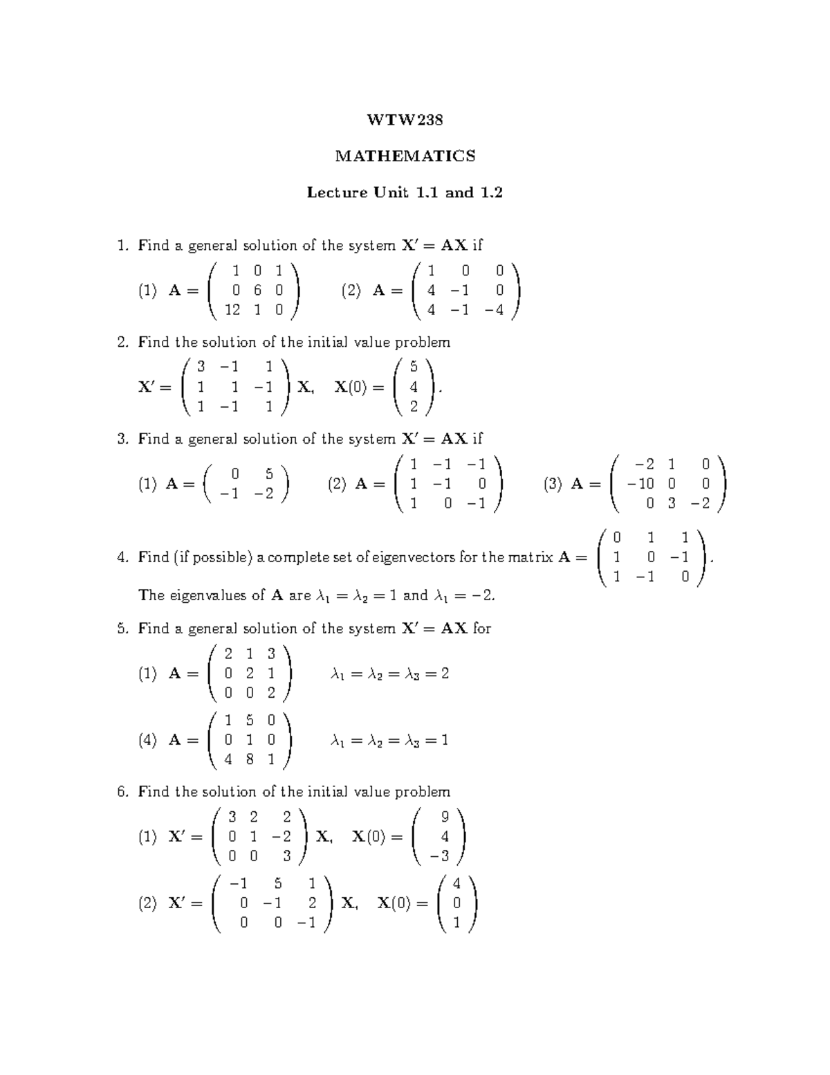 2020 Theme 1 (27 Jan) - Summer school - WTW MATHEMATICS Lecture Unit 1 ...