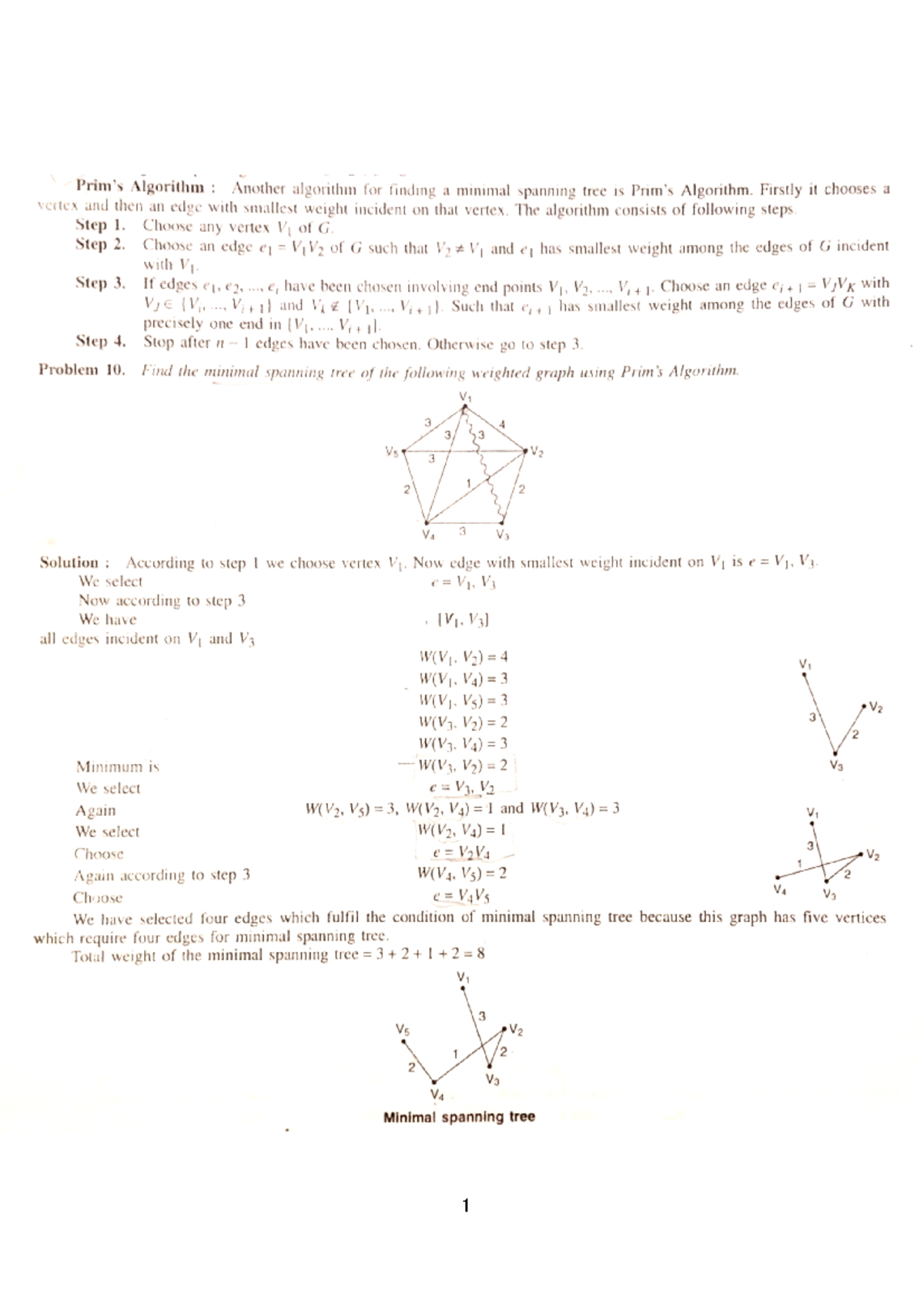 Prims Algorithm - IINTRODUTIN - Computer arithmetic - MGKVP Varanasi - Studocu