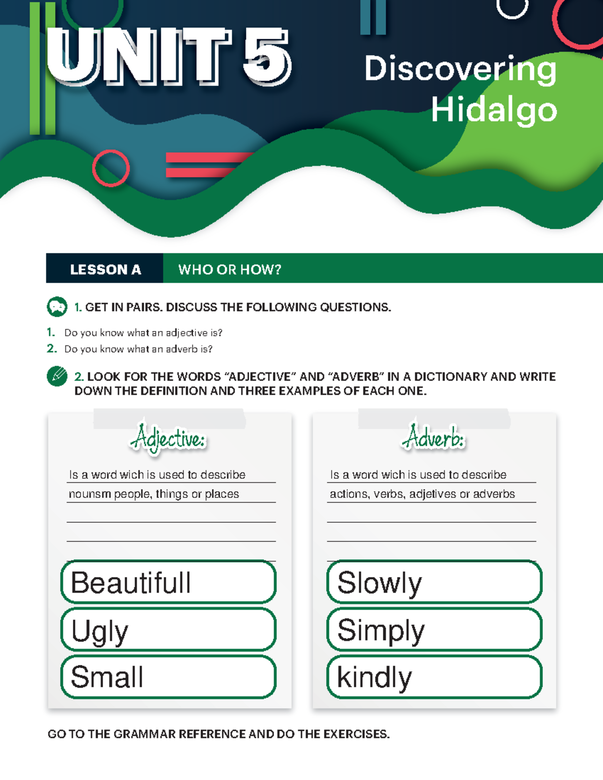 Copia de SB UNI5 A - Libro de repaso - LESSON A WHO OR HOW? UNIT 5 ...