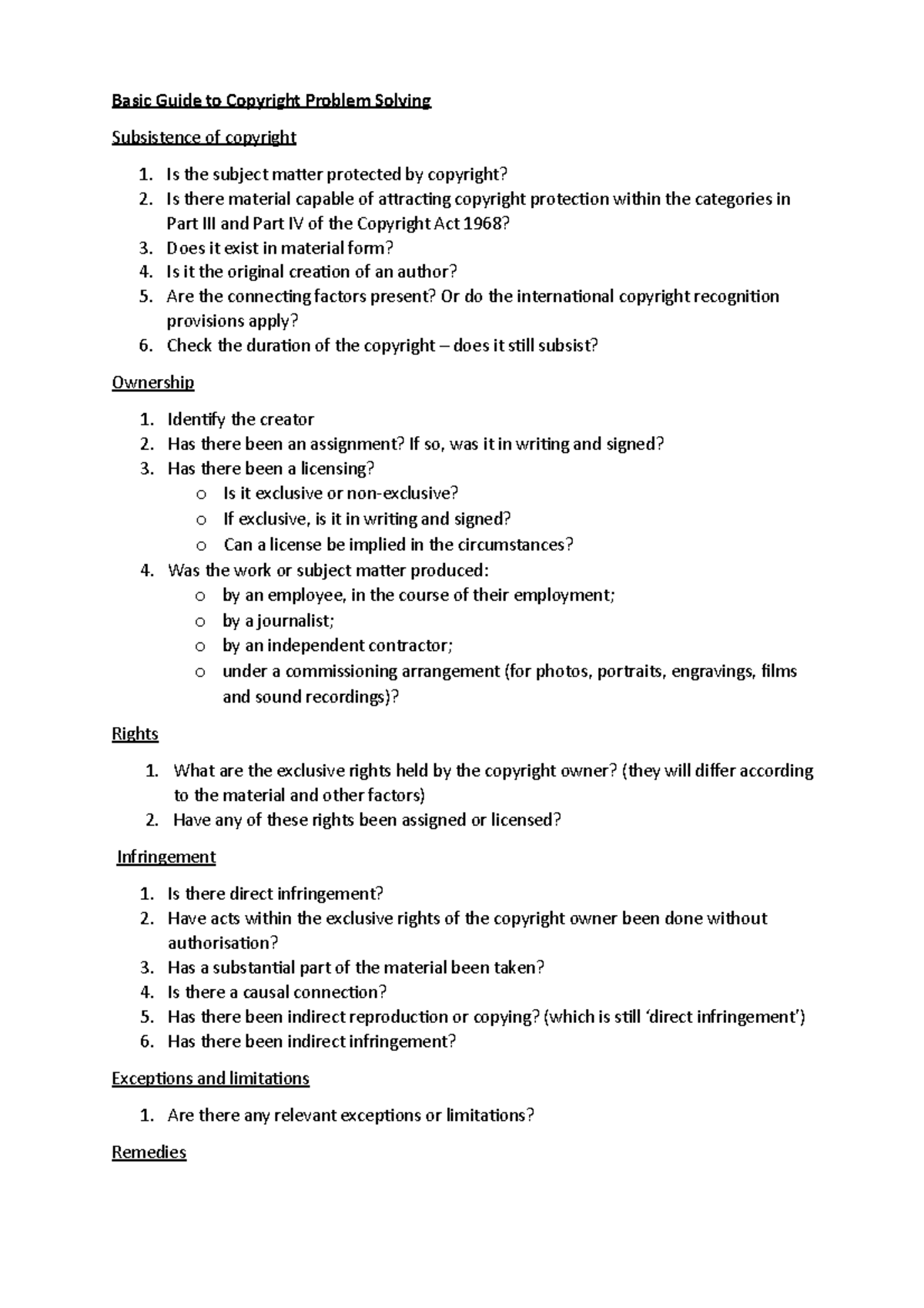 basic guide to copywrite problem solving - Basic Guide to Copyright ...