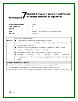 Investigate the use of computer technology in an organisation - FURTHER ...