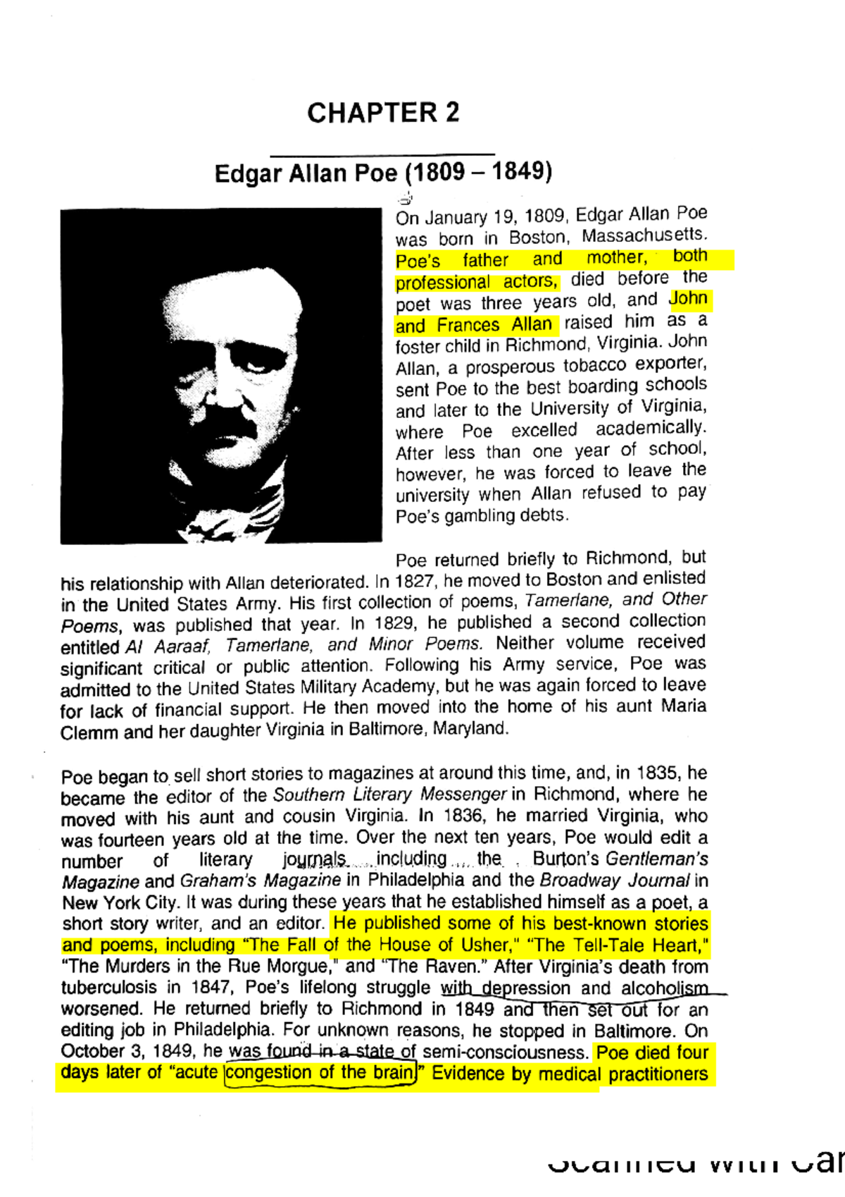 Edgar Allan Poe - Lecture notes 1 - British Literature - Saigon ...