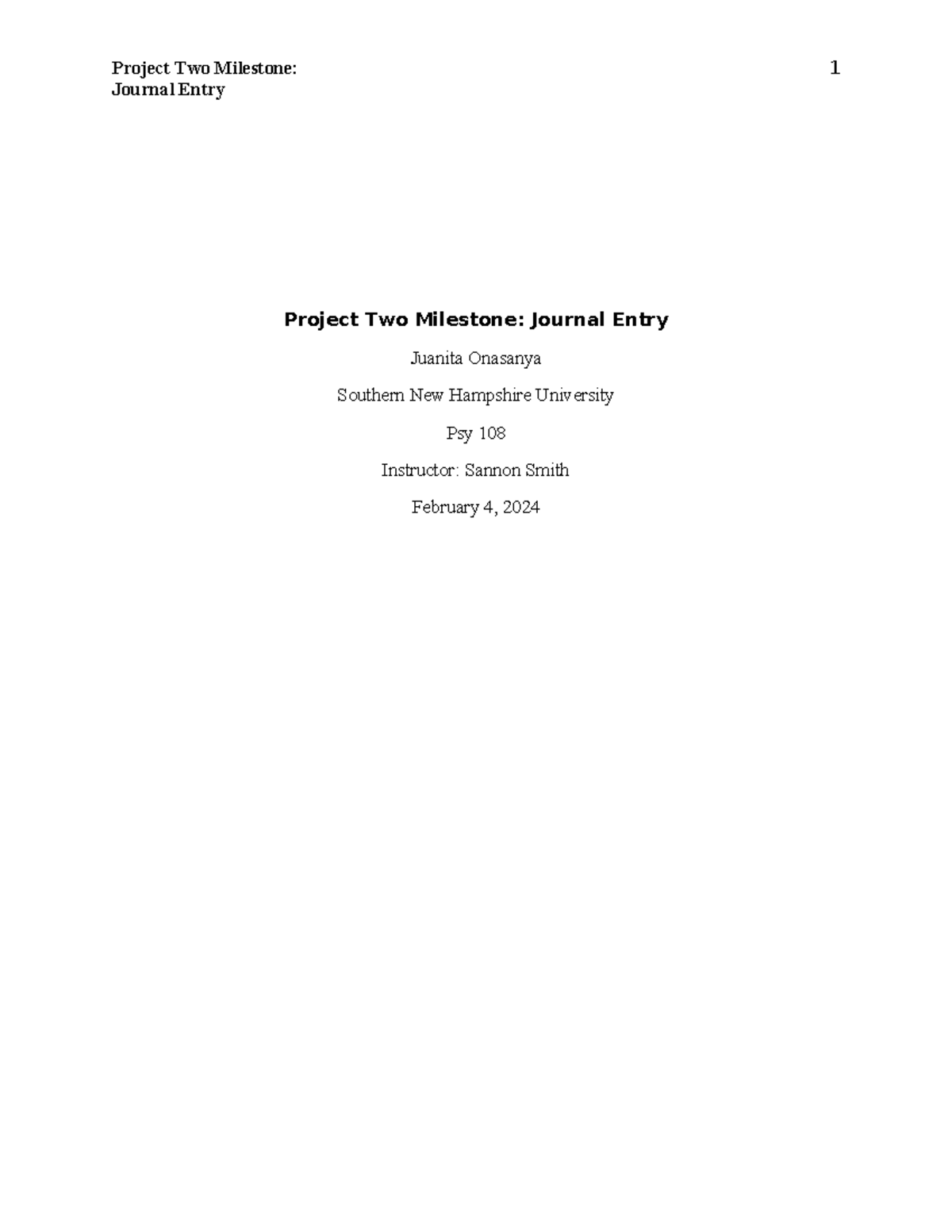 5-2 Project Two Milestone Journal Entry - Journal Entry Project Two ...