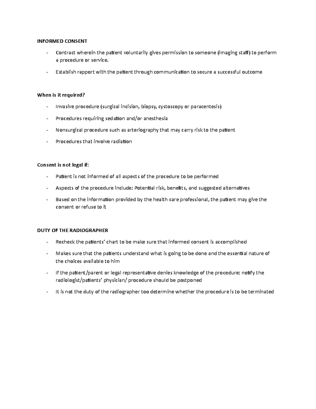 Informed Consent Medical Proffesional Radtech - INFORMED CONSENT ...