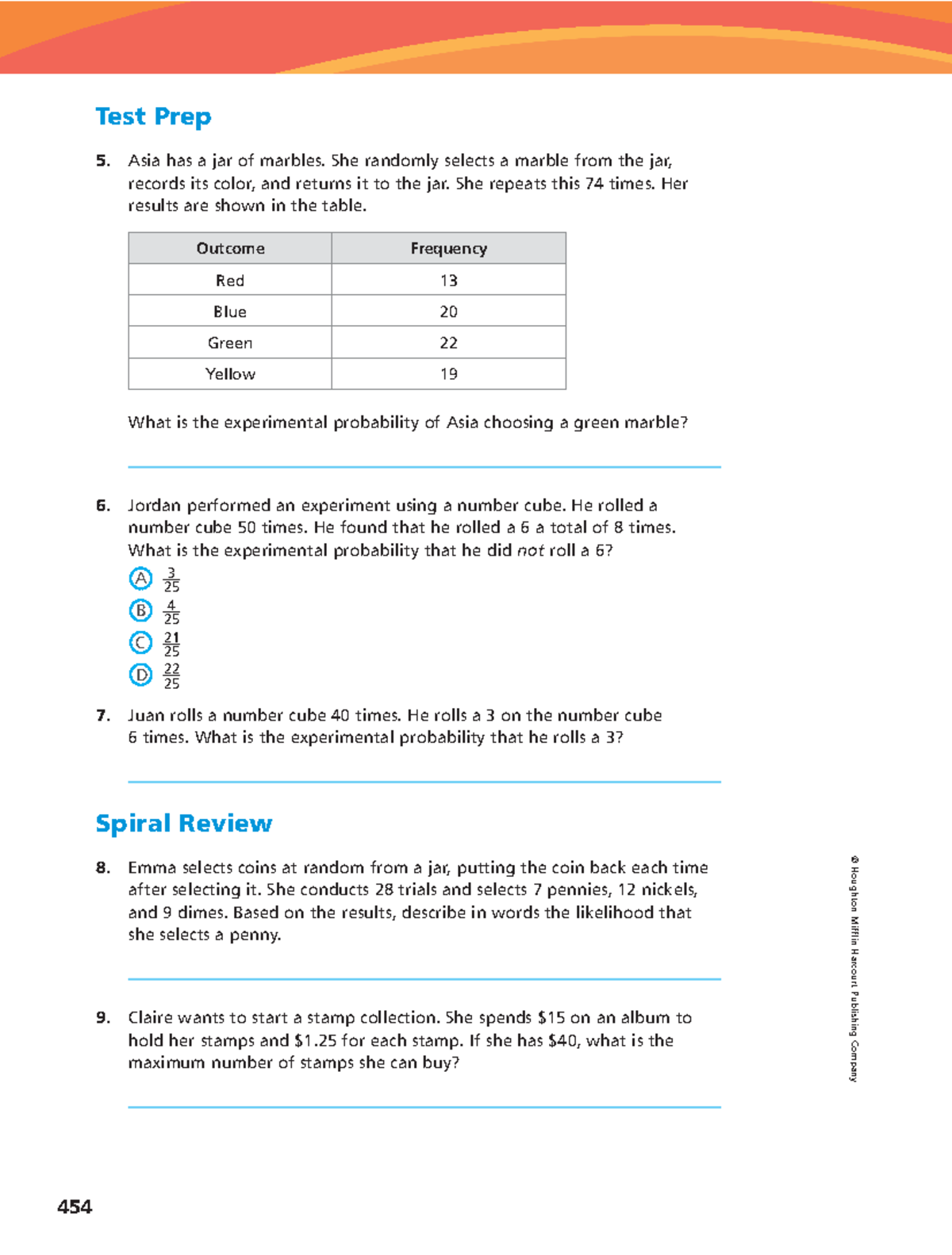7TH Grade TEST PREP AND Spiral Review DUE 4-2-24 IN Class - Test Prep 5 ...