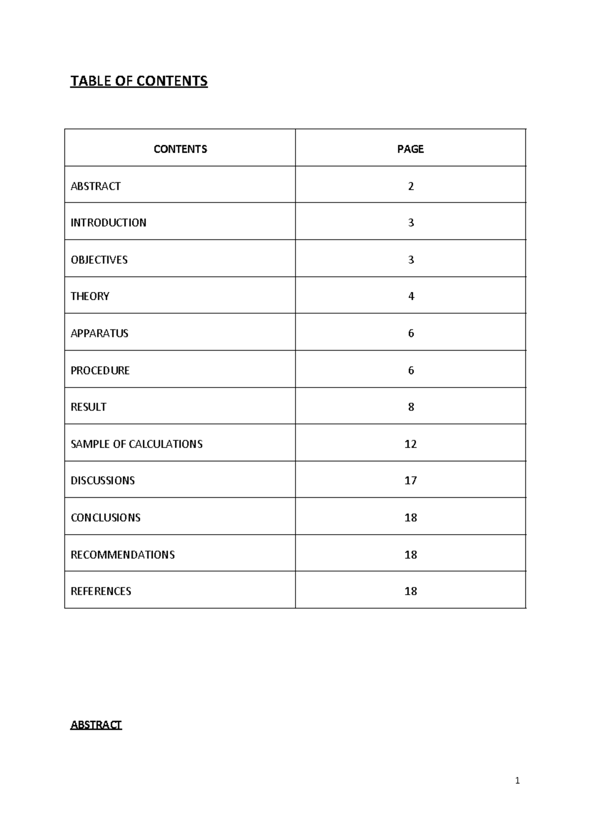 453772597 Lab Report Acid in Vinegar - TABLE OF CONTENTS This ...