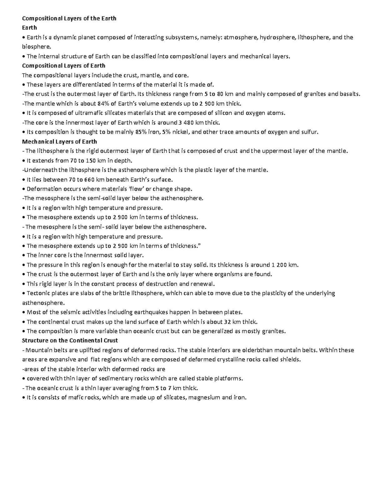 Compositional Layers of the Earth - Compositional Layers of the Earth ...