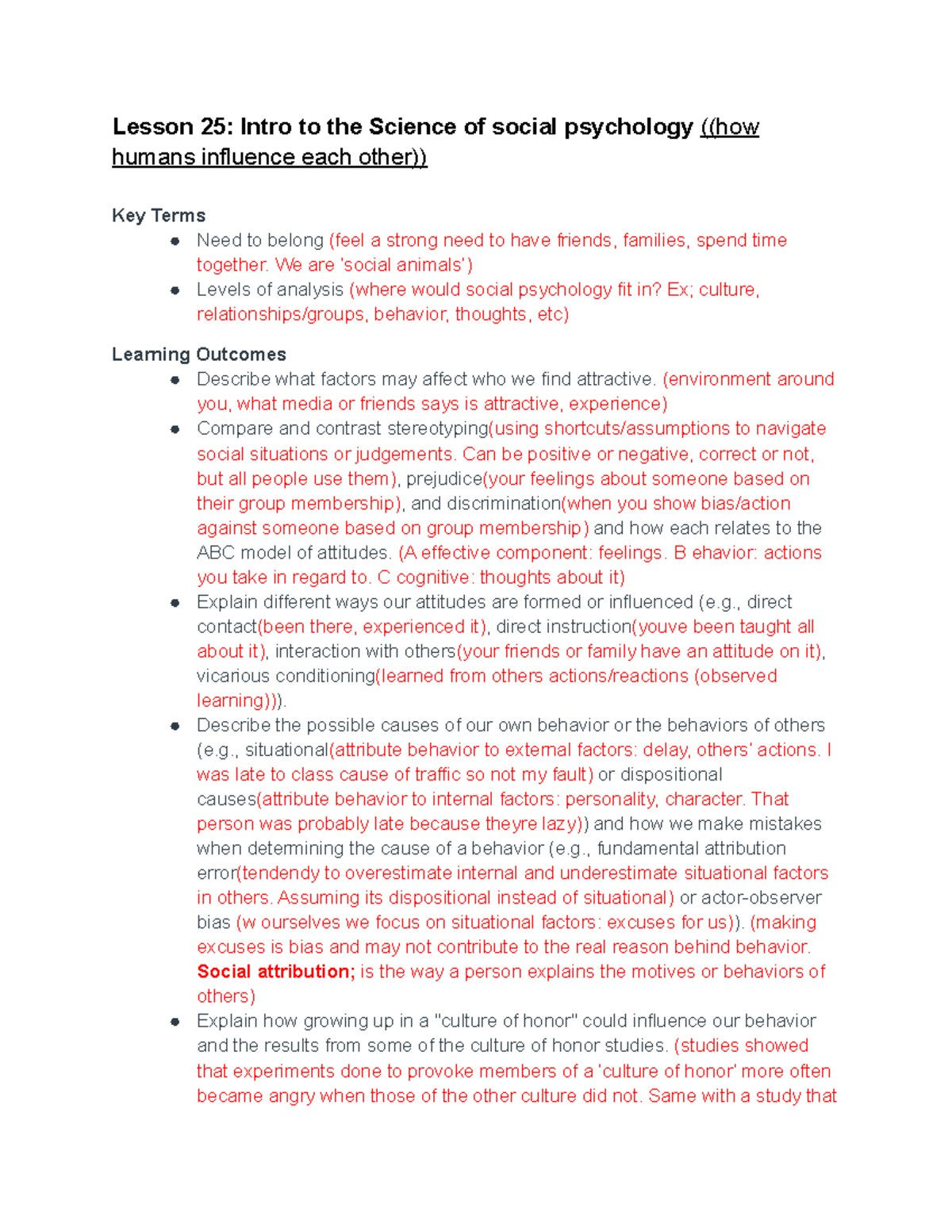 Psych module 4 - Lecture notes 25-32 - Lesson 25: Intro to the Science ...