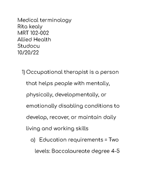 23 - notes - Studentdocu Medical terminology Skin biopsy = procedure in ...