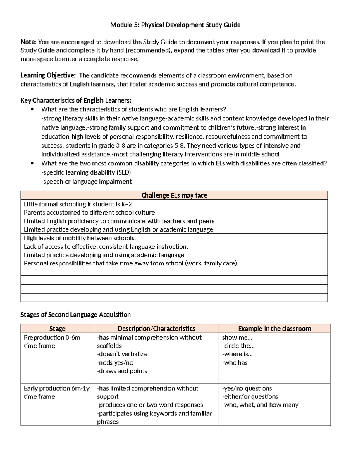 D096 d169 m5 study guide - Module 5: Physical Development Study Guide ...