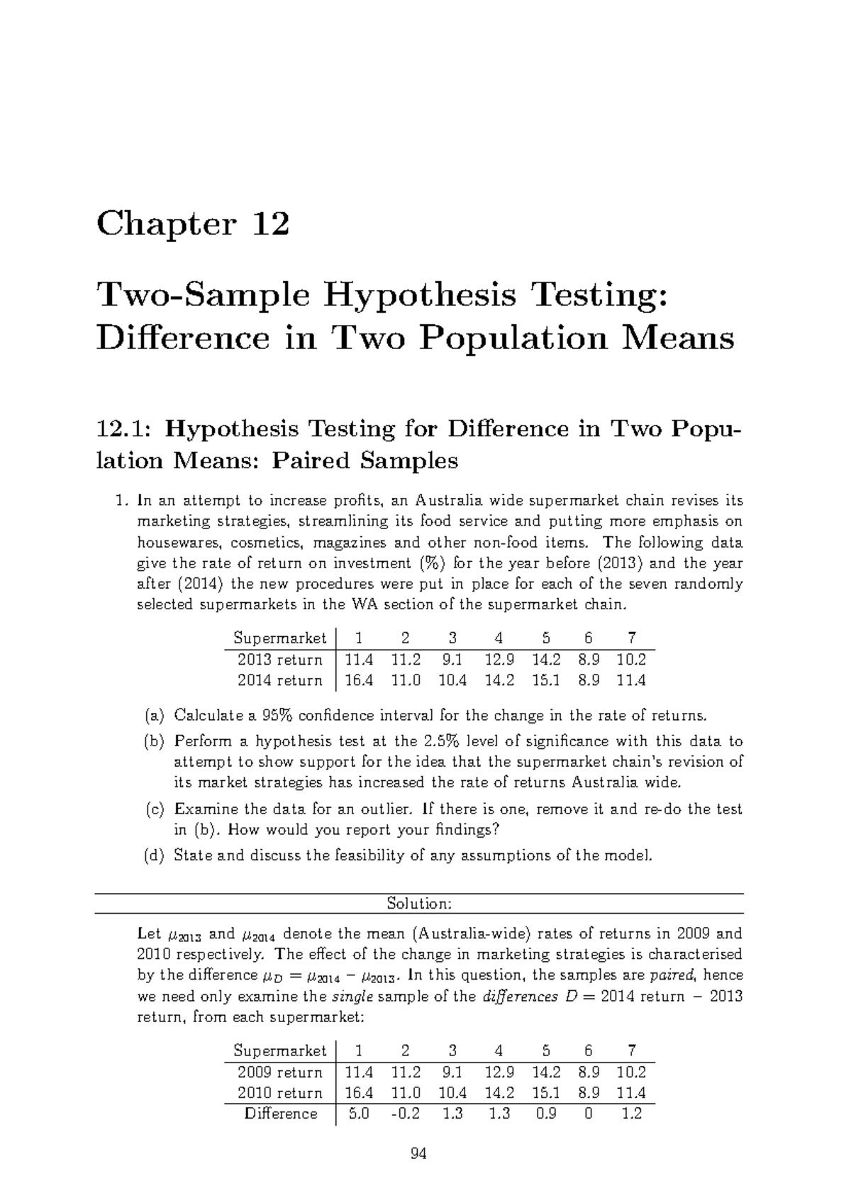 Chapter 12 - prac - Chapter 12 Two-Sample Hypothesis Testing ...