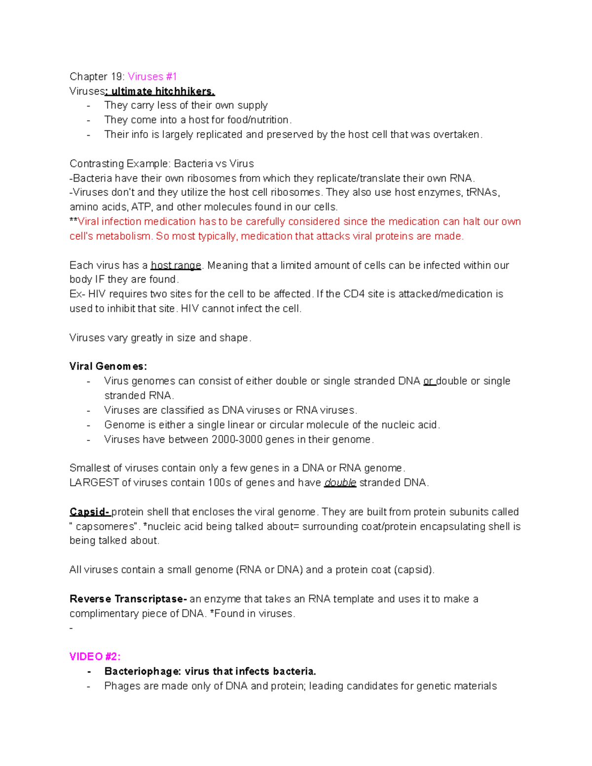 Virus 10200 - Lecture notes 3-4 - Chapter 19:Viruses # Viruses ...