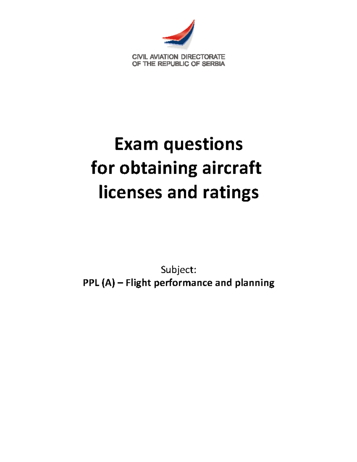 Flight performance and planning - Exam questions for obtaining aircraft ...