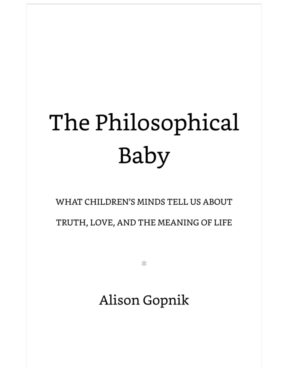 Philosophical Baby Introduction (Gopnik) - Psy210H1 - S - Studocu