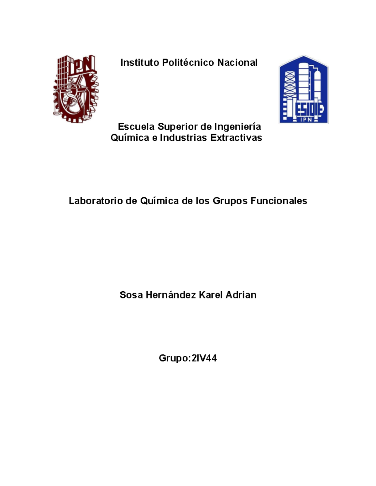 Portada lab quimica funcionales - Instrumentación y control - Instituto Politécnico Nacional ...