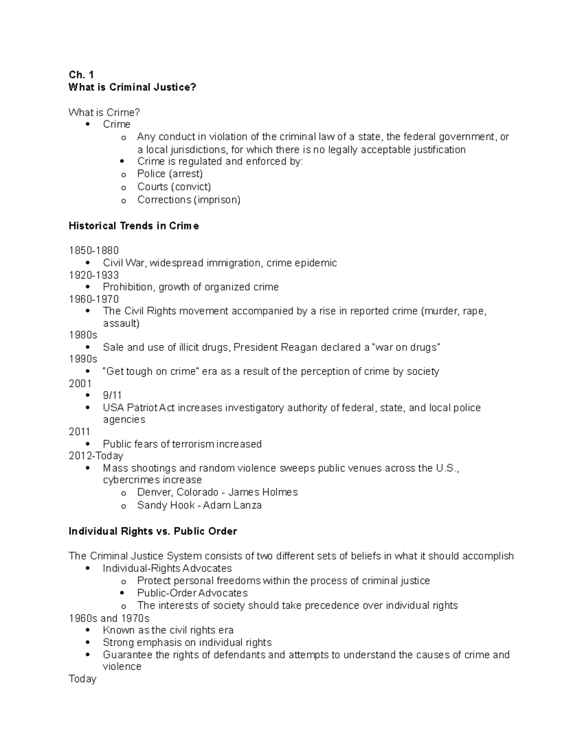 Justice Studies Ch. 1 - Ch. 1 What is Criminal Justice? What is Crime ...