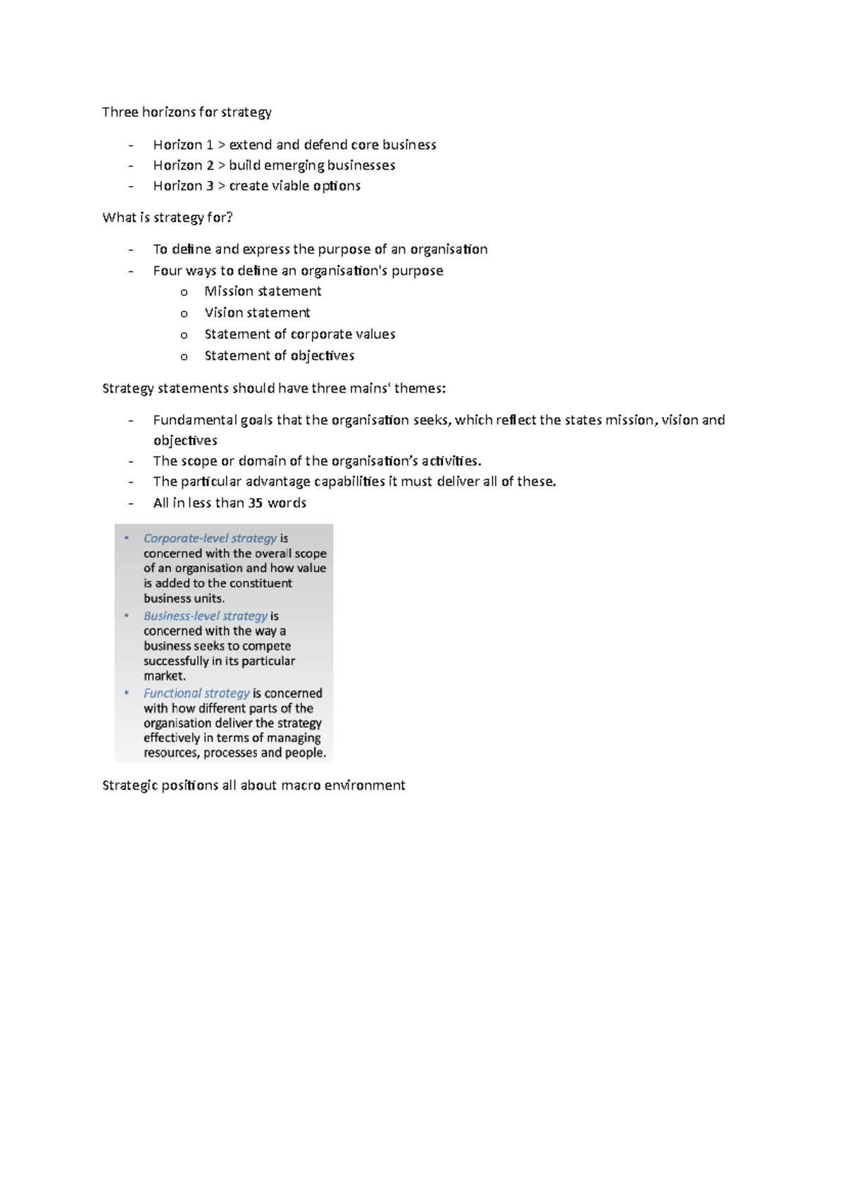 Lecture 1 - Introduction to Strategy - Three horizons for strategy ...