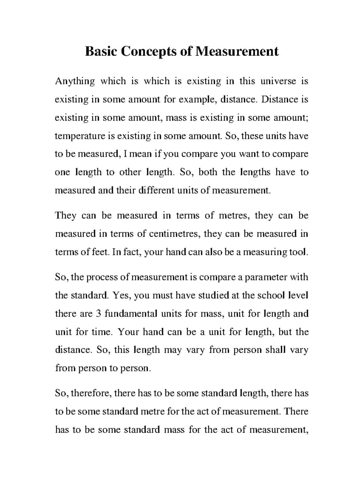 Basic Concept Of Measurement - Basic Concepts of Measurement Anything ...