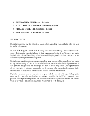 Introduction - 1. TONNY ABUKA -HDE-324-C004-0370/ 2. MERCY ACHIENG ...