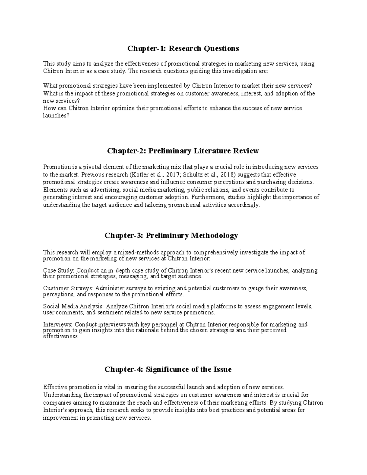 Initial-Report - sfesfsefsef - Chapter-1: Research Questions This study ...