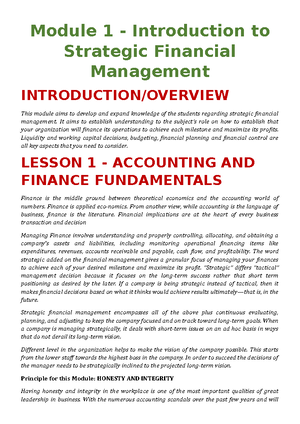 Strategic Financial Management Modules ( Compilation) - STRATEGIC ...