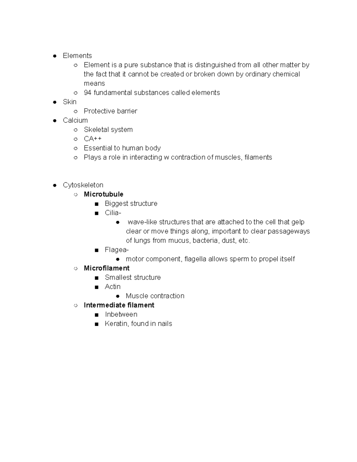 Elements, Calcium, Cytoskeleton parts, Mass, Isotopes, Electrons ...
