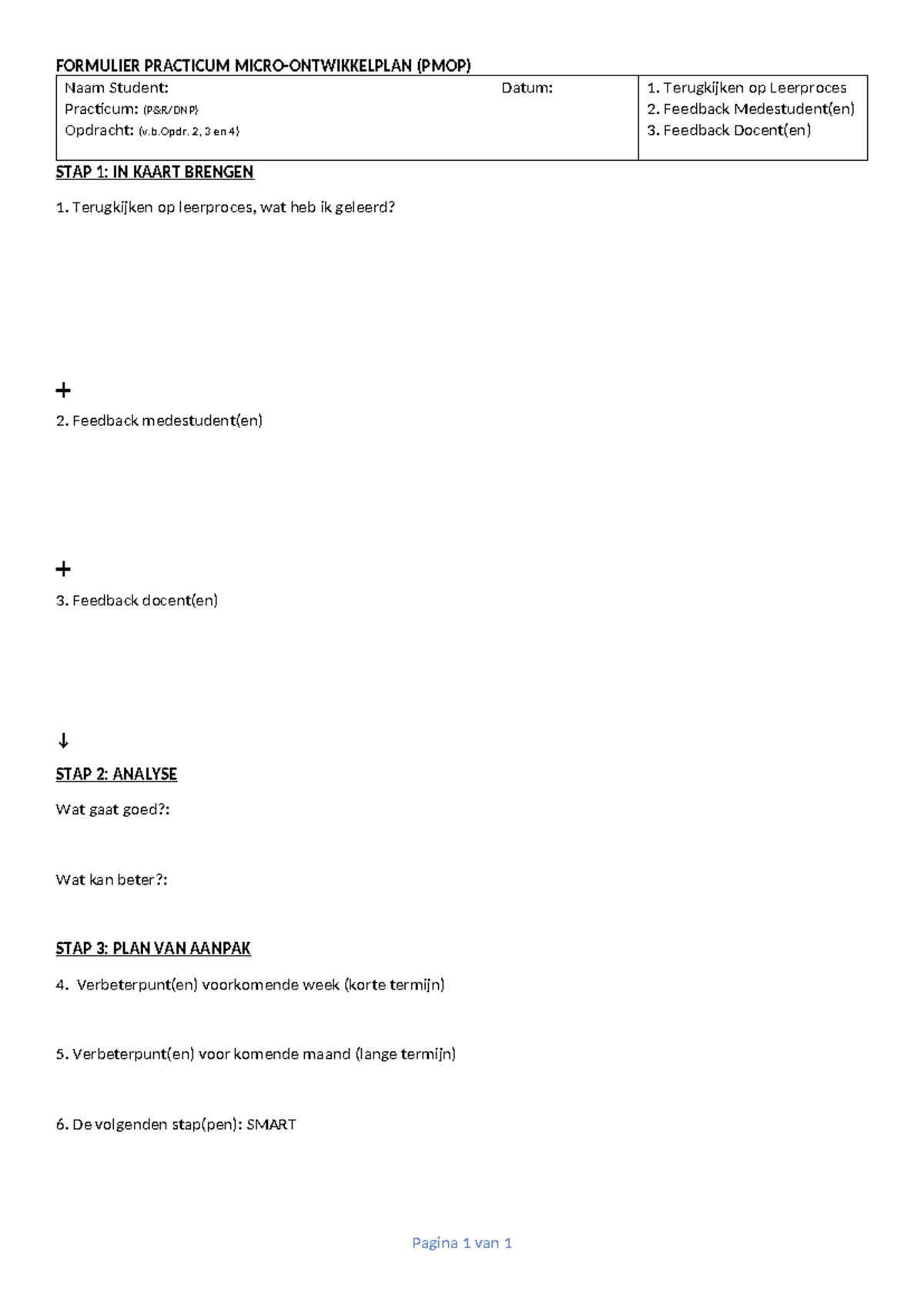 Micro-Ontwikkel Plan - FORMULIER PRACTICUM MICRO-ONTWIKKELPLAN (PMOP ...