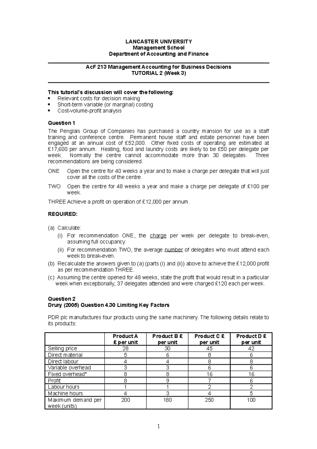 Ac F 213 - Tutorial 2 - Questions - LANCASTER UNIVERSITY Management ...