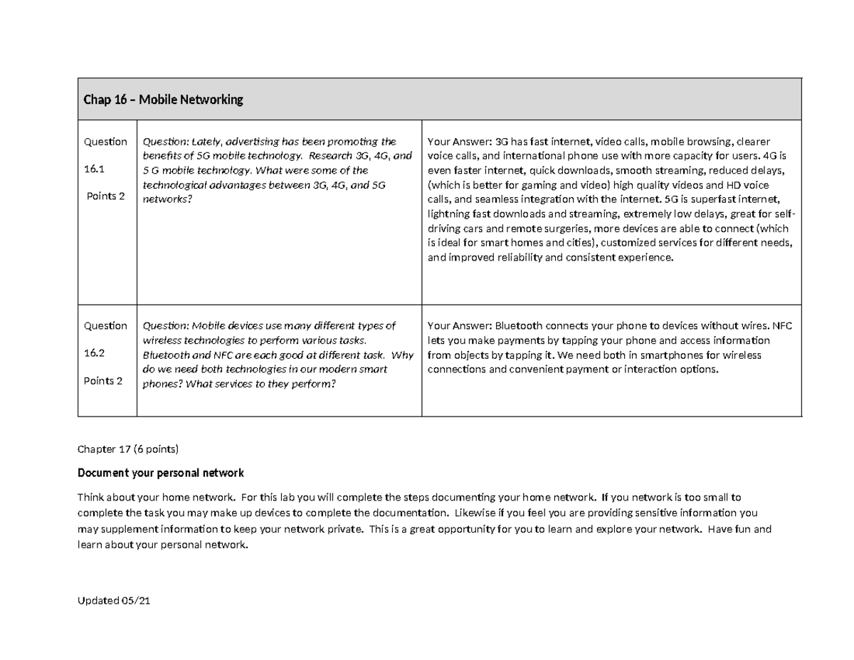 CIS1130Topic 13Labs - Network Fundamentals CIS 1130 Coursework - Chap ...