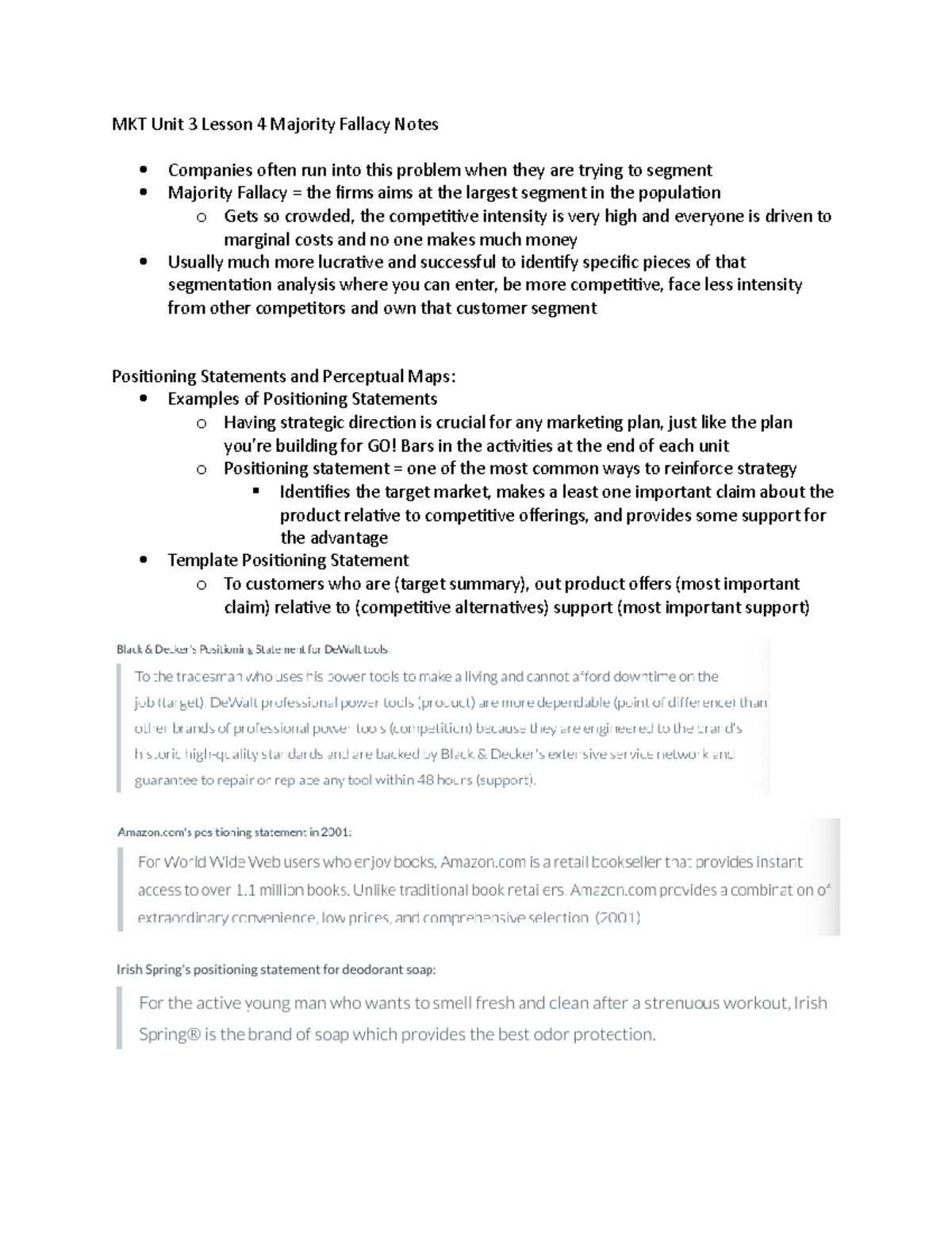 MKT Unit 3 Lesson 4 Majority Fallacy Notes - MKT Unit 3 Lesson 4 ...