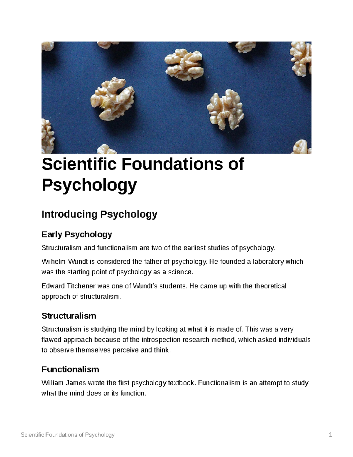 Scientific Foundations of Psychology - Scientific Foundations of ...