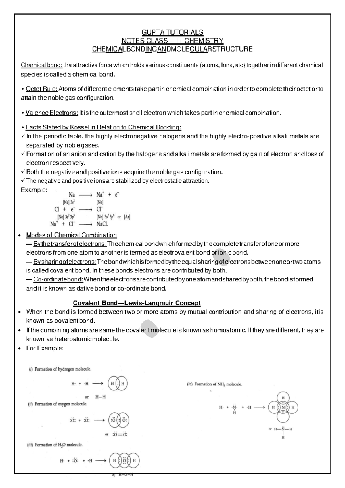 CHE 11.4 Notes - ITS LECTURE NOTE - GUPTA TUTORIALS NOTES CLASS – 11 ...