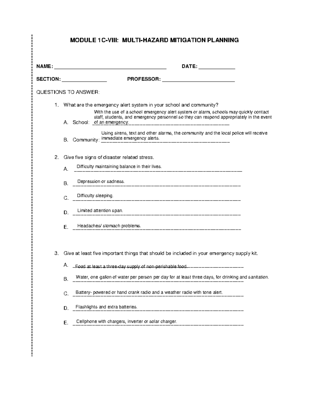 Assign MHM - mhm - MODULE 1C-VIII: MULTI-HAZARD MITIGATION PLANNING ...