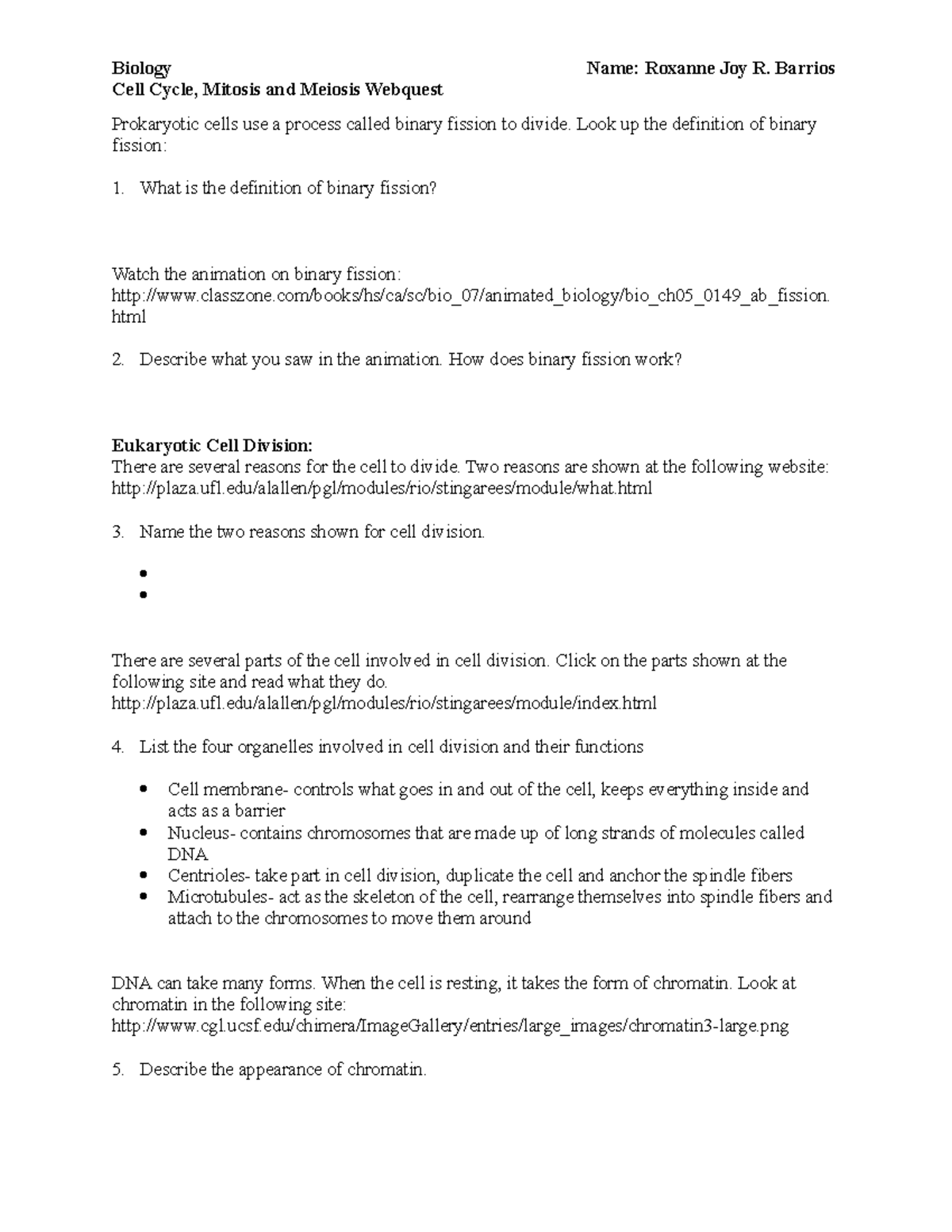 Cell cycle and mitosis webquest 1 Biology Name Roxanne Joy R cell-cycle-and-mitosis-webquest-1-biology-name-roxanne-joy-r