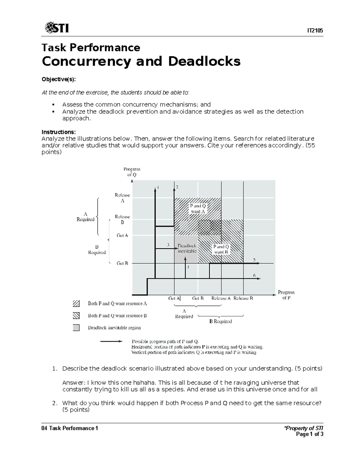04 Task Performance 1(5) - IT 04 Task Performance 1 *Property of STI ...