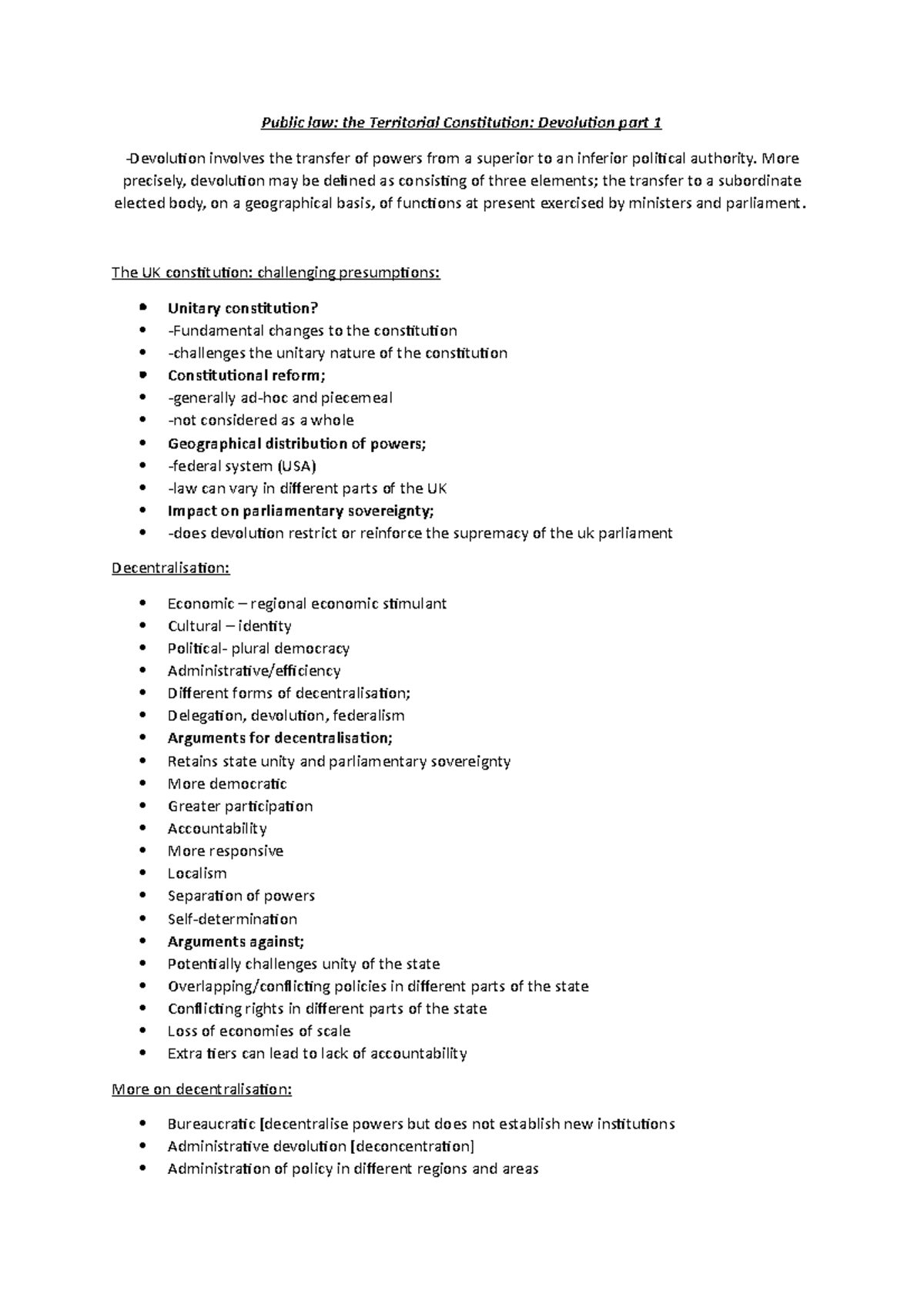 Public law territorial consitution - Public law: the Territorial Constitution: Devolution part 1 ...