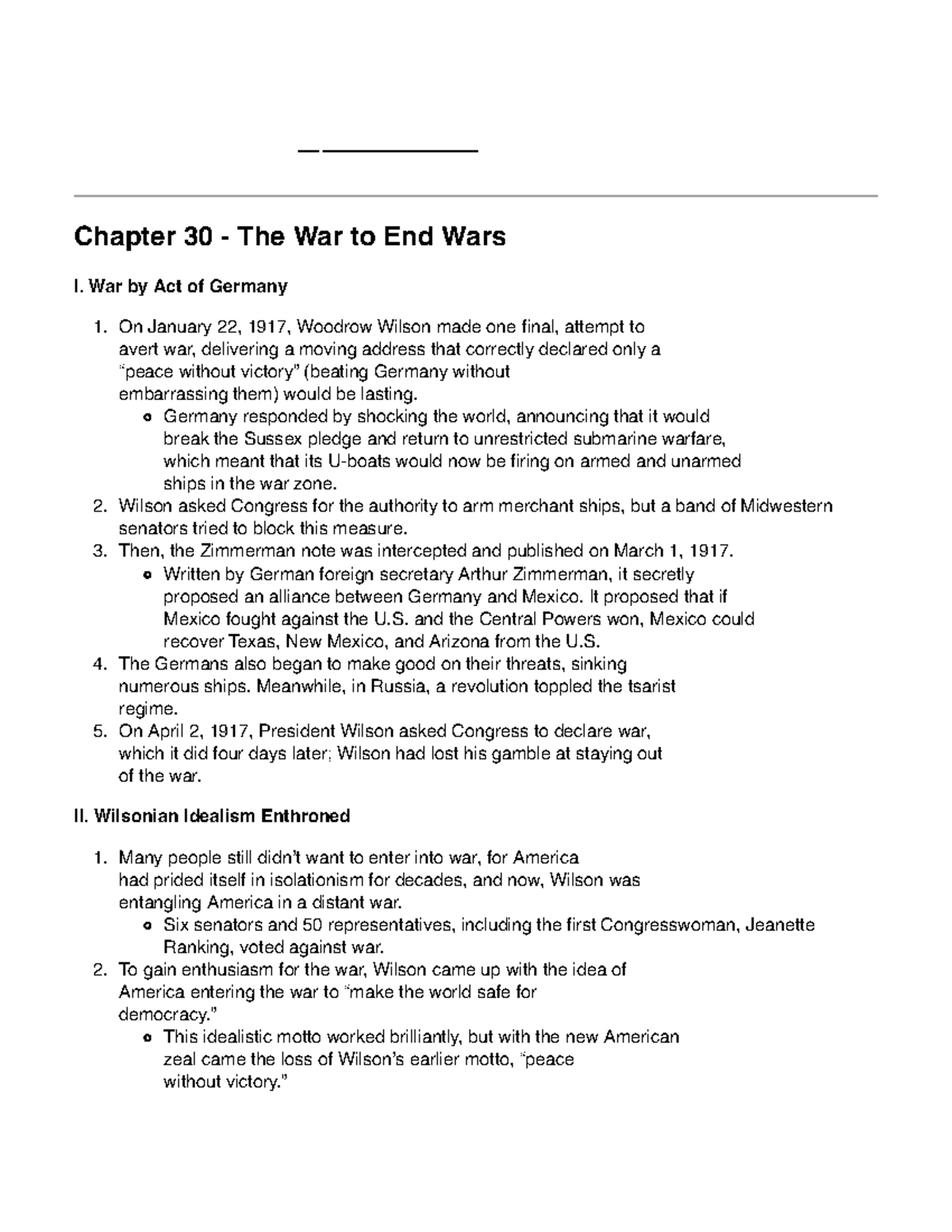 Chapter 30 - The War to End Wars - War by Act of Germany On January 22 ...