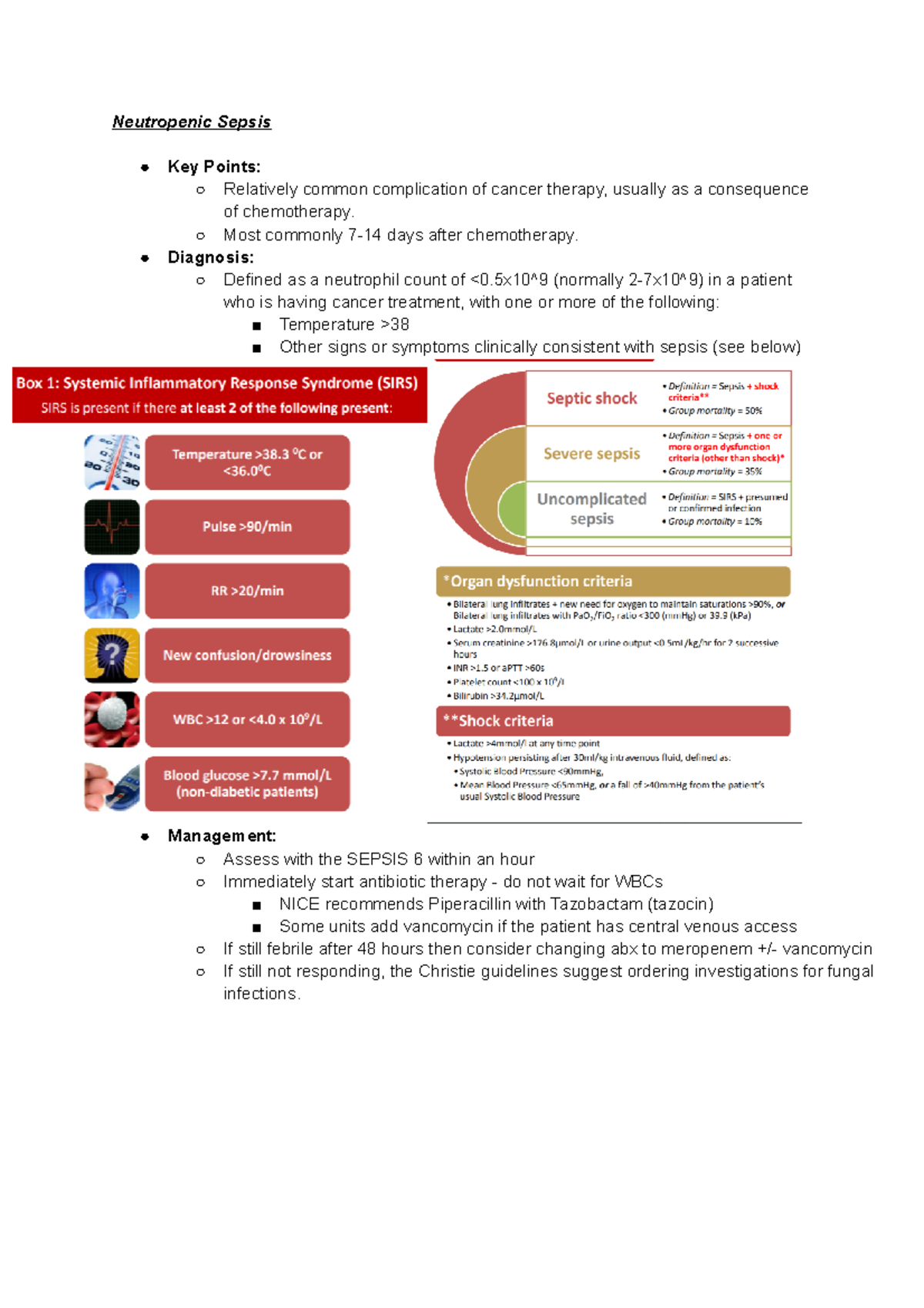 Neutropenic Sepsis - Lecture notes Year 4 Emergency Presentations ...