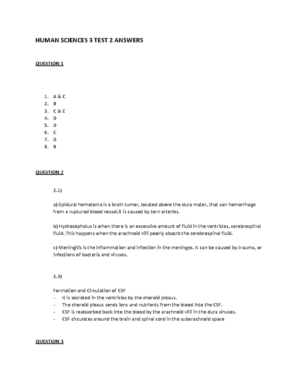 Hsc 3 test answers - .... - HUMAN SCIENCES 3 TEST 2 ANSWERS QUESTION 1 ...