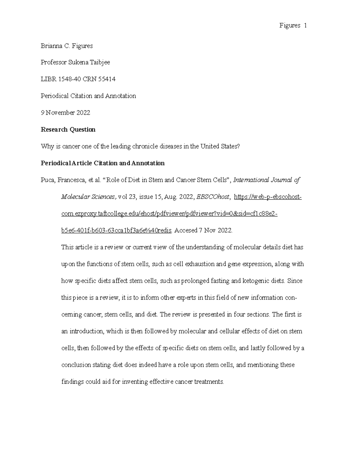 Periodical Article CItation and Annotation for LIBR - Figures 1 Brianna C. Figures Professor ...