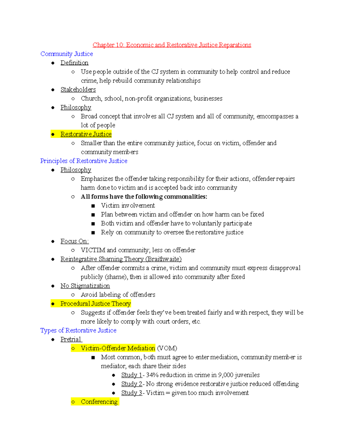 Chapter 10 Economic and Restorative Justice Reparations - Chapter 10 ...